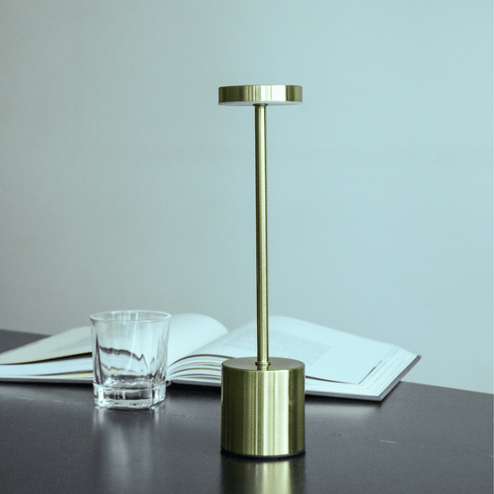Tall Gold Cordless Restaurant Table Lamp | Lumin Lighting