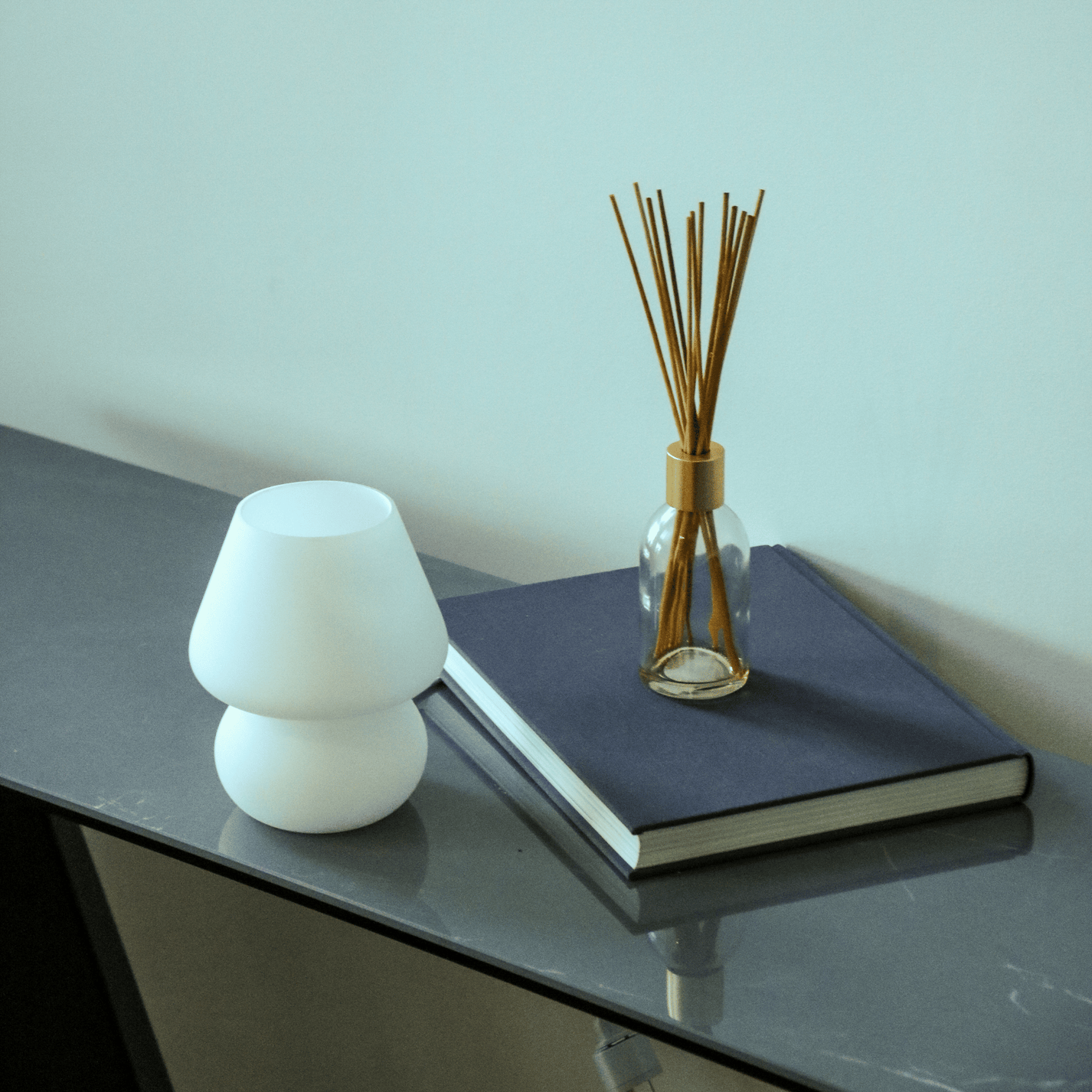 White Glass Mushroom Decorative Table Lamp | Lumin Lighting