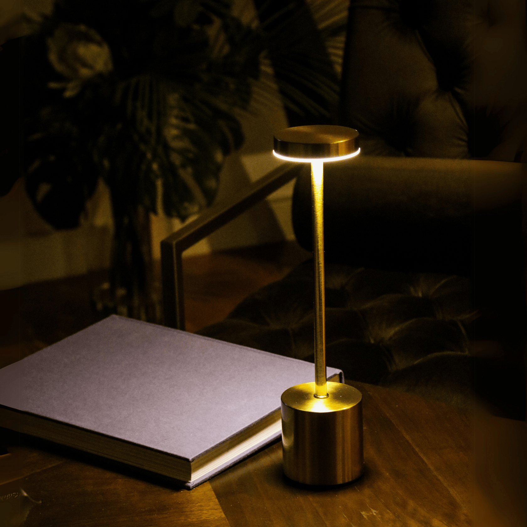 Tall Gold Cordless Restaurant Table Lamp | Lumin Lighting