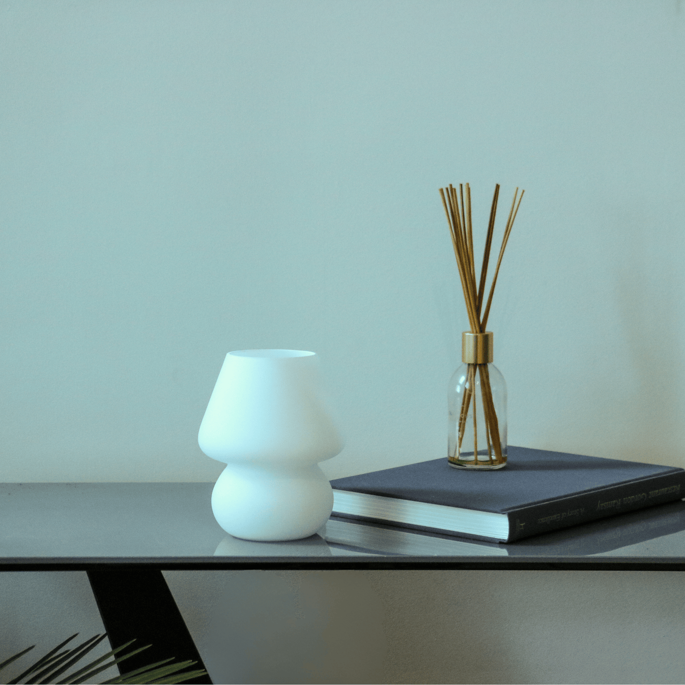 White Glass Mushroom Decorative Table Lamp | Lumin Lighting