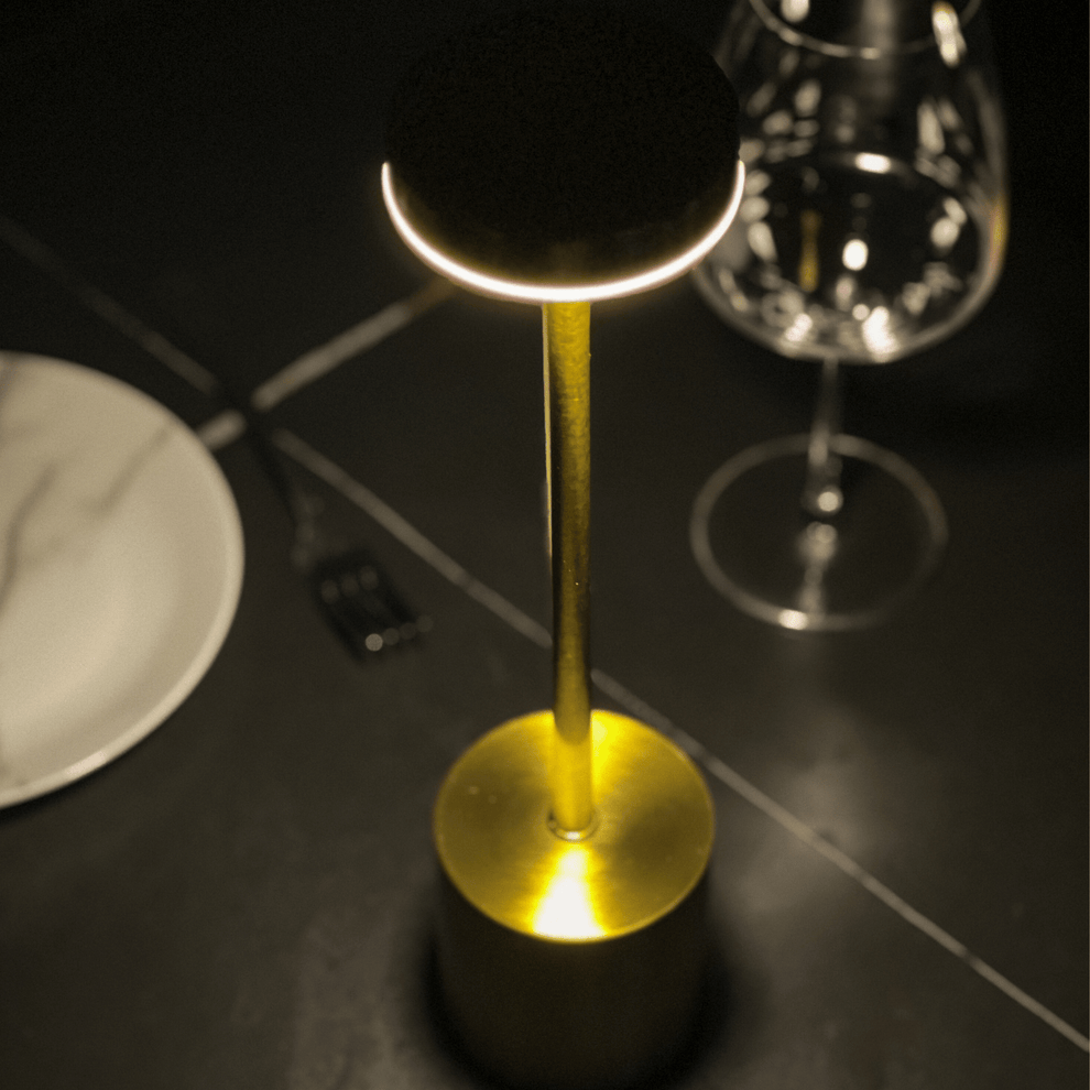 Tall Gold Cordless Restaurant Table Lamp | Lumin Lighting