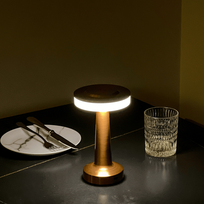 Wide Light Restaurant Cordless Table Lamp | Lumin Lighting
